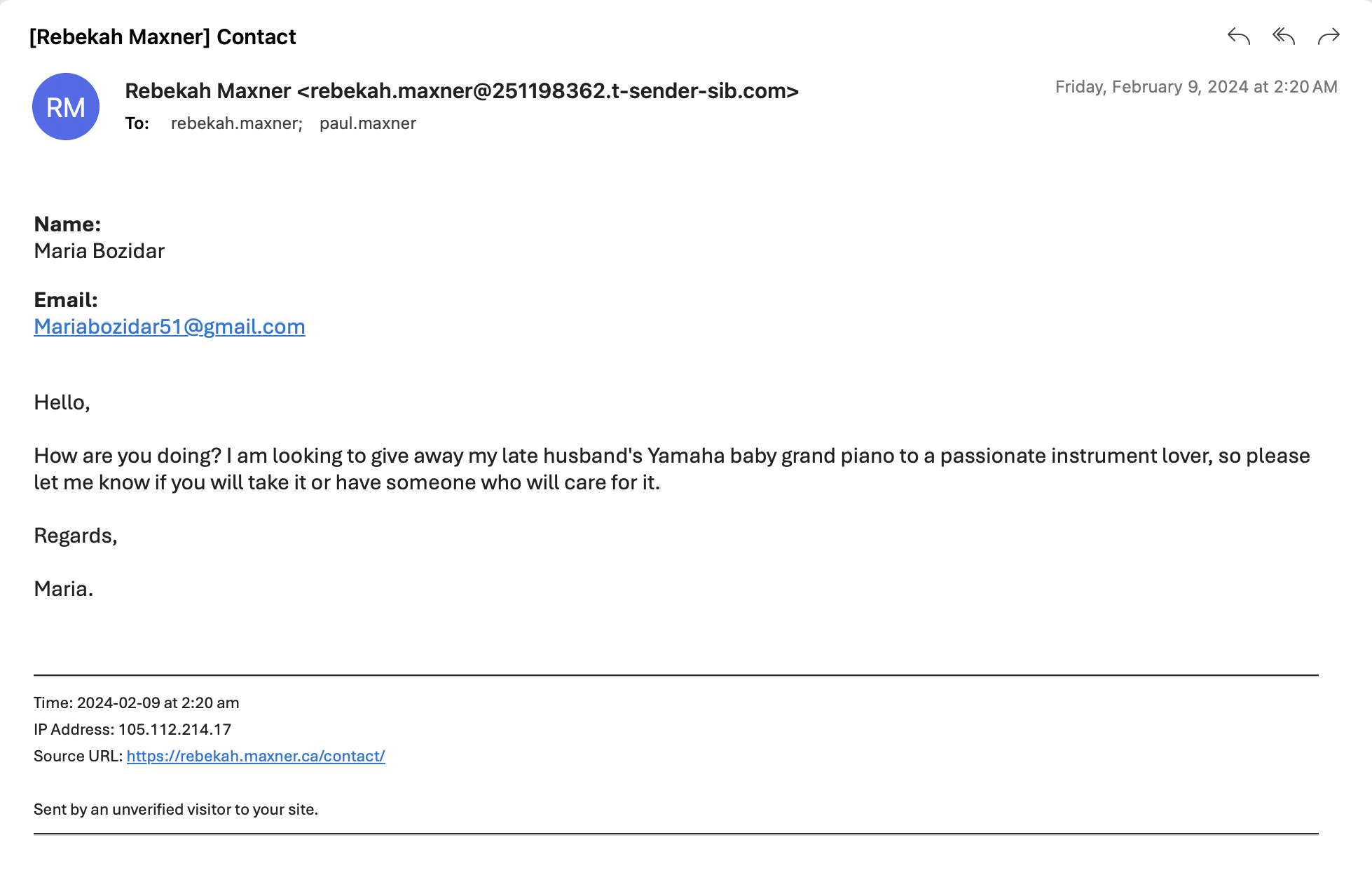 M Maria – Rebekah Maxner